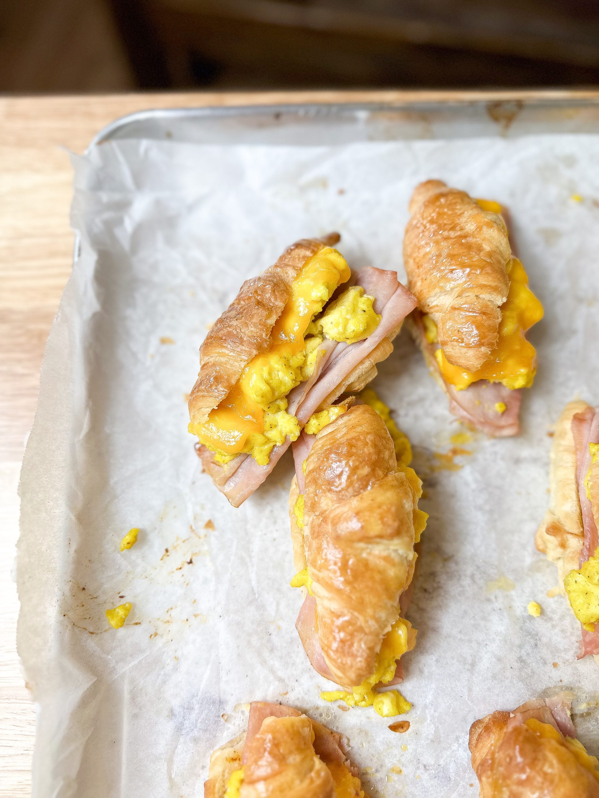 Breakfast ham and cheese croissants - lizasfarmhouse.com