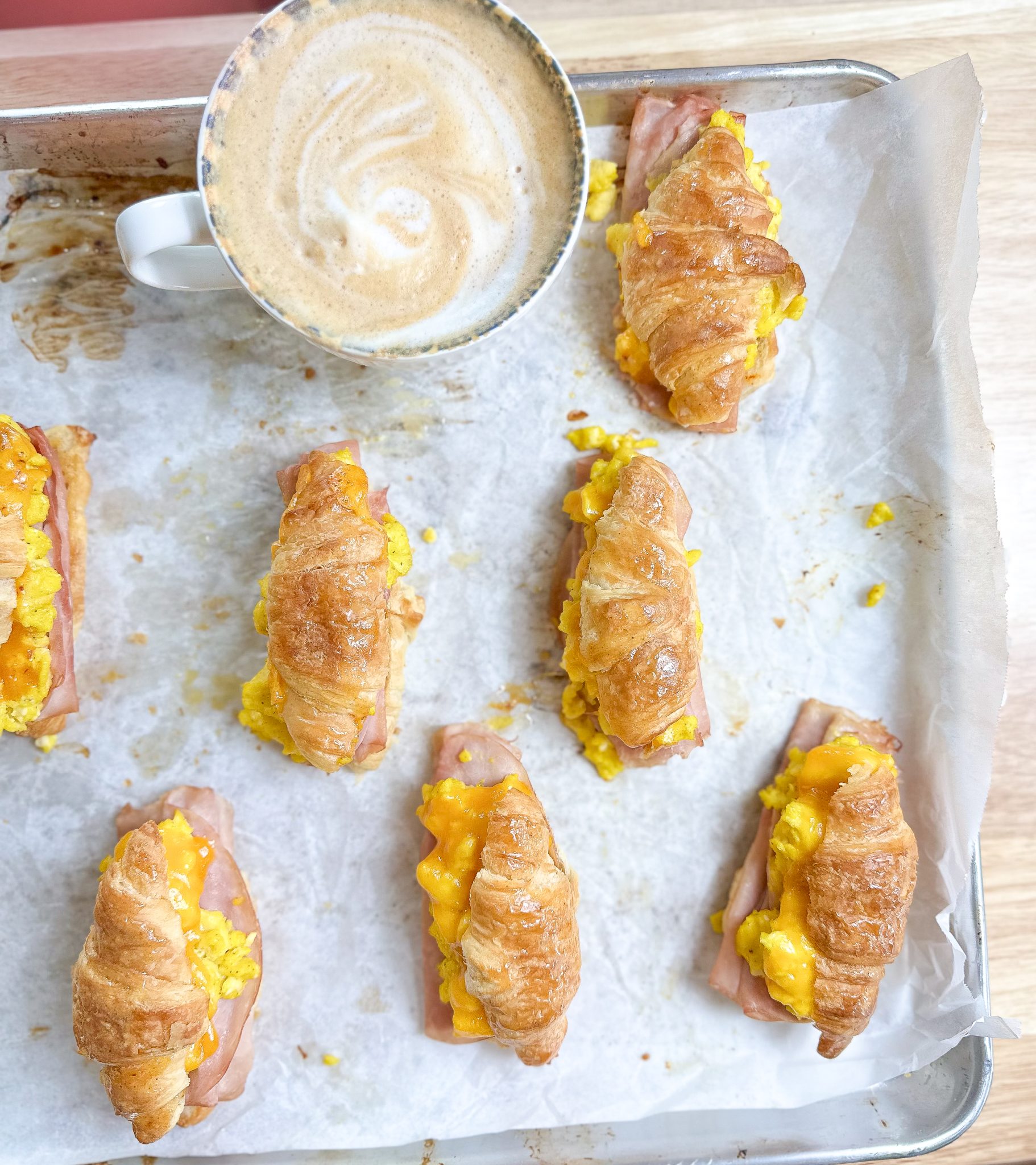 Ham and Cheese Breakfast Croissant Sandwich - lizasfarmhouse.com