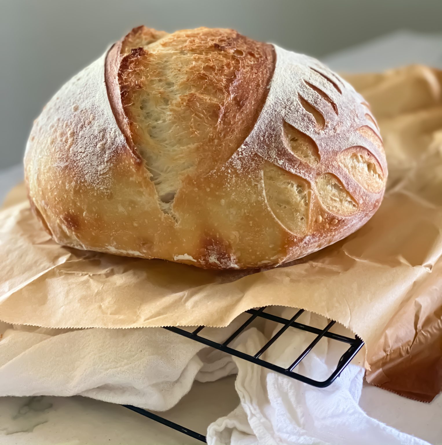beginner guide: how to shape sourdough bread boule - lizasfarmhouse.com
