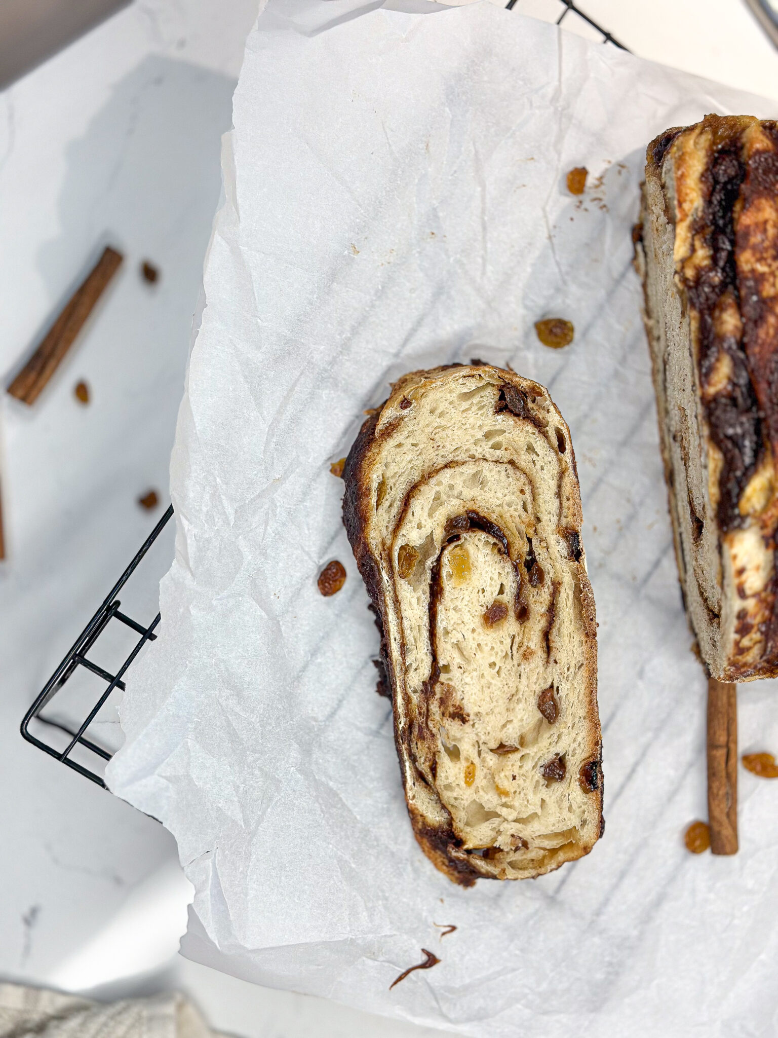 sourdough cinnamon raisin bread - lizasfarmhouse.com