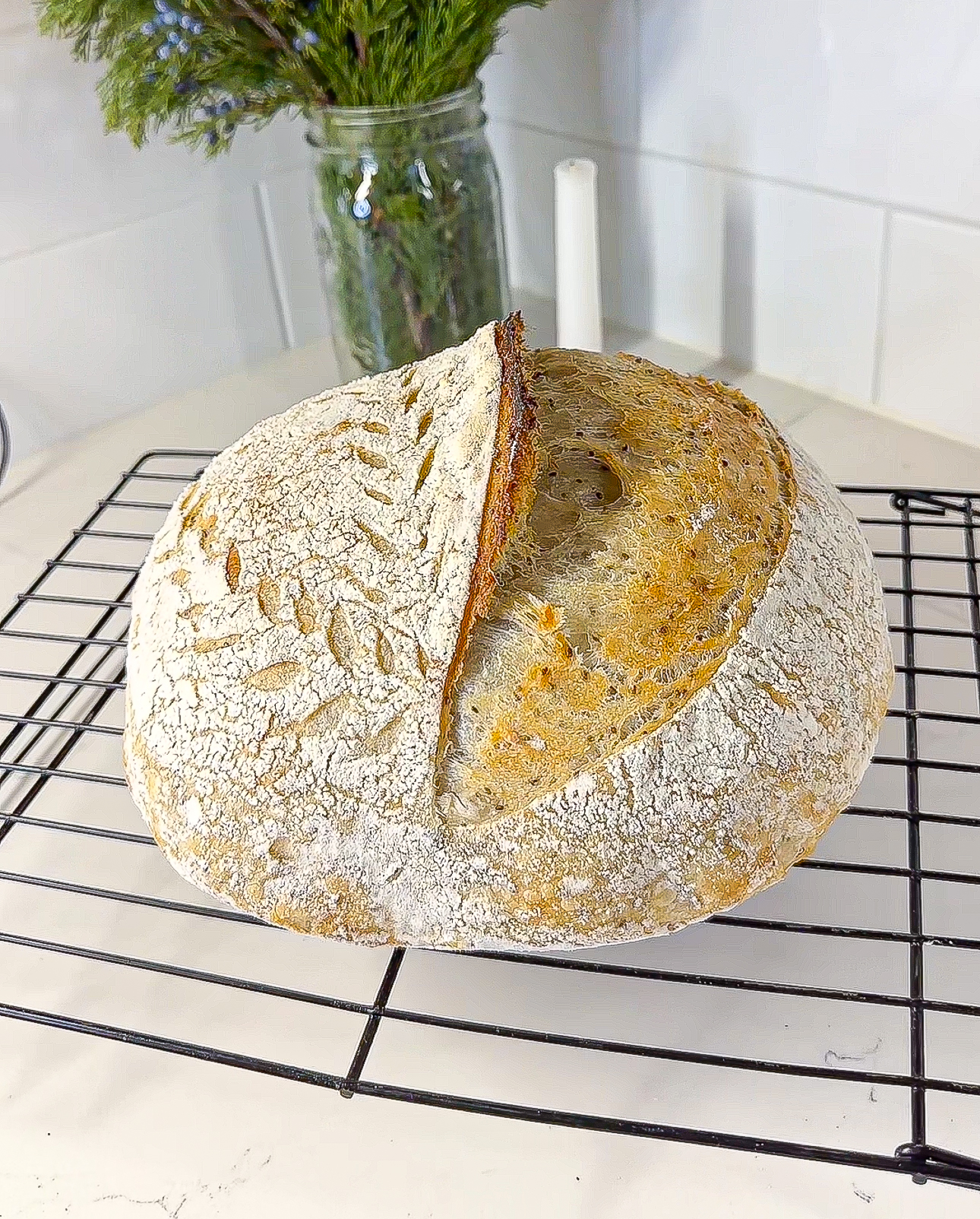 sourdough chia seed bread - lizasfarmhouse.com