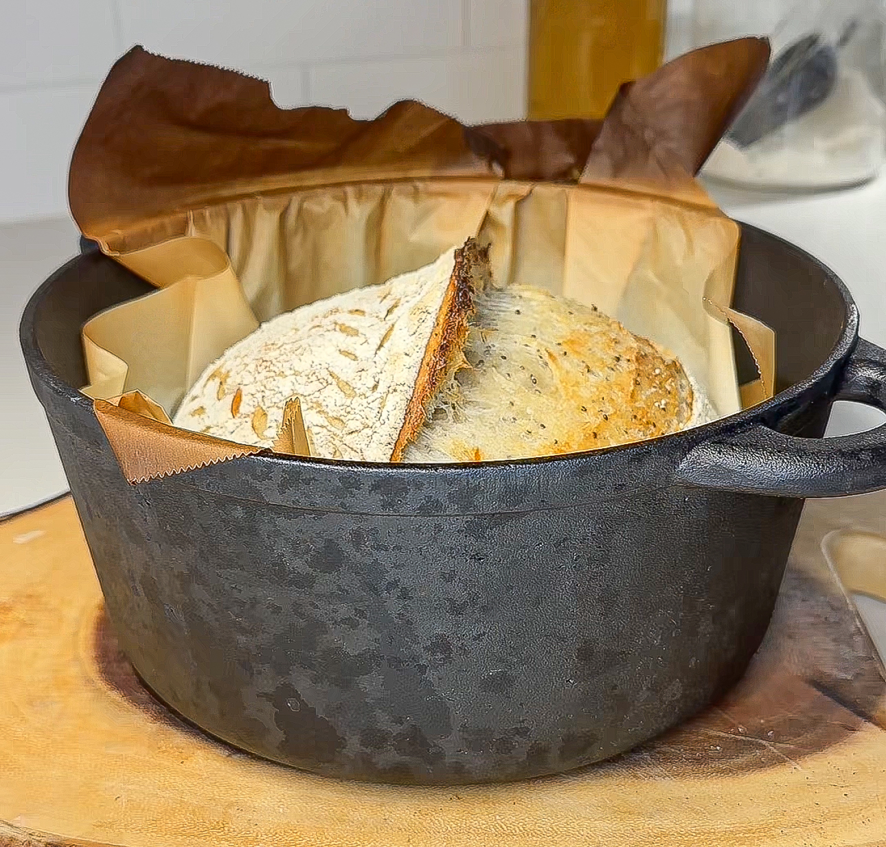 sourdough chia seed bread - lizasfarmhouse.com