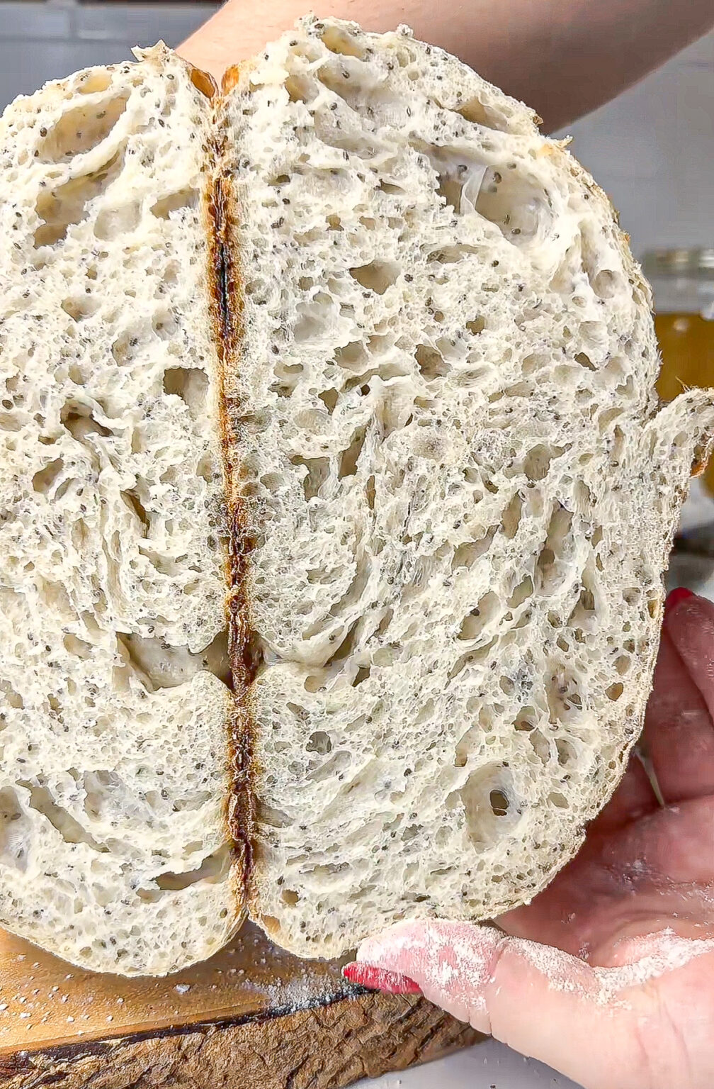 sourdough chia seed bread - lizasfarmhouse.com