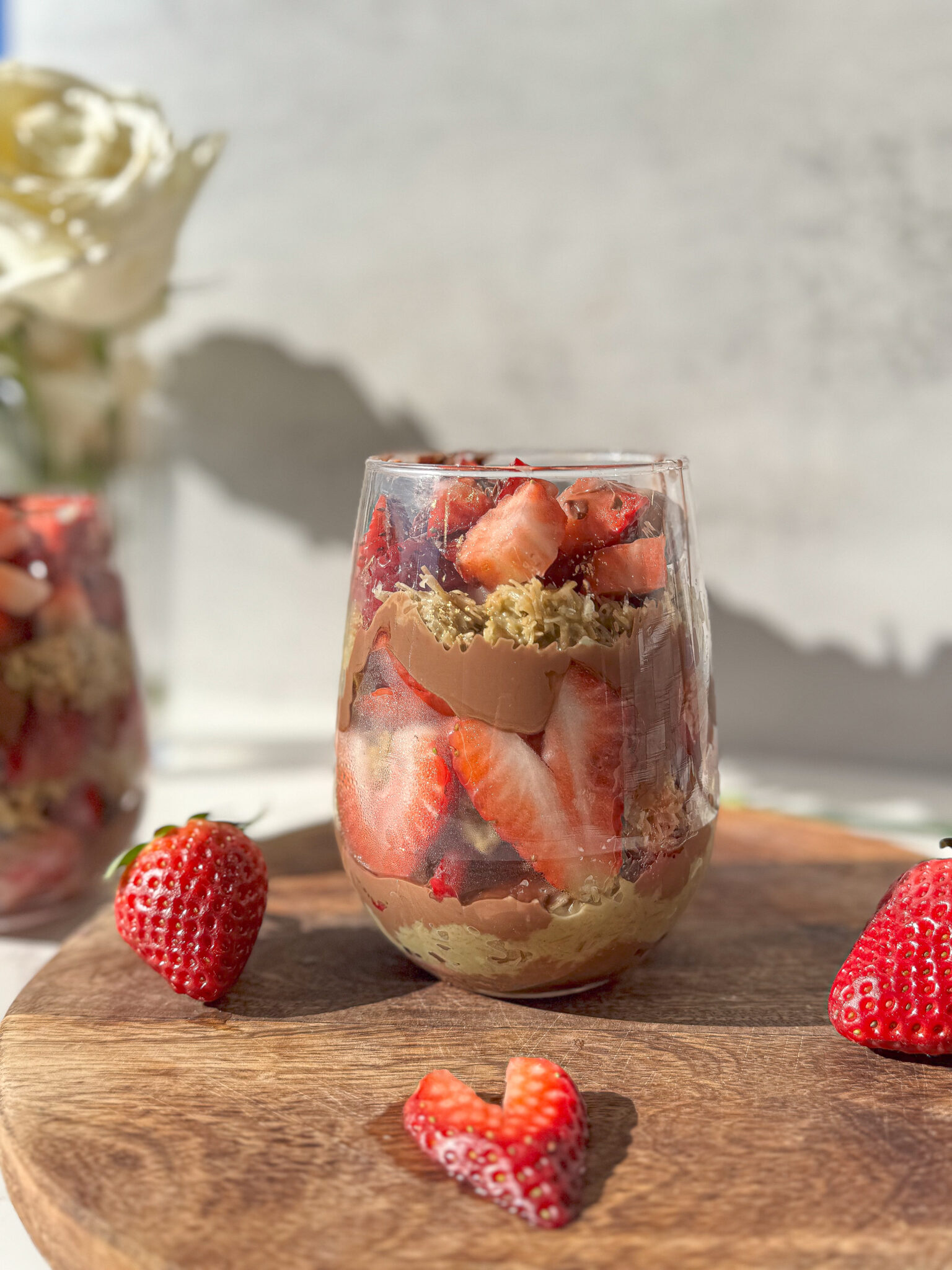 Dubai Chocolate covered Strawberry in a cup - lizasfarmhouse.com