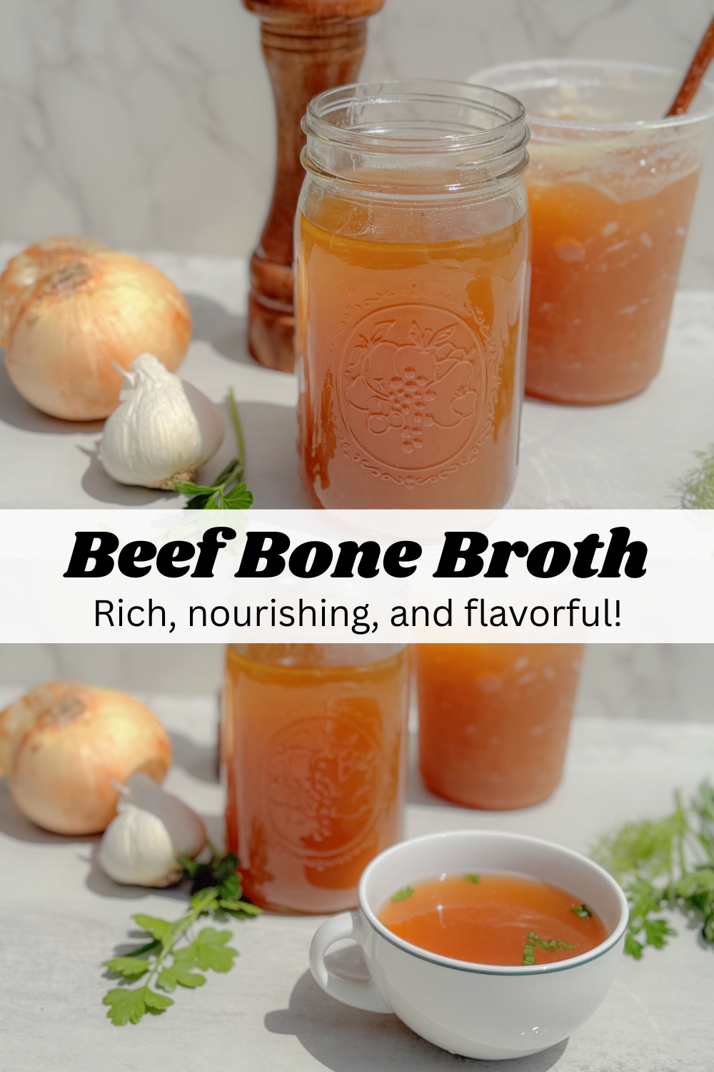 Beef bone broth - lizasfarmhouse.com