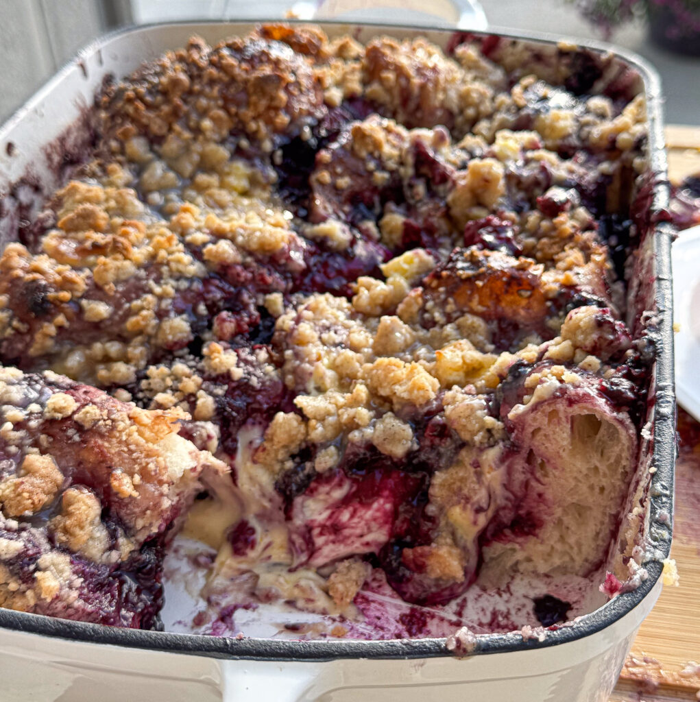 Blueberry Sourdough Focaccia Danish with Cream Cheese - lizasfarmhouse.com